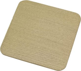 NKlaus Kerzenteller Aluminium Gold geb&uuml;rstet 12x12 cm Quadrat Untersetzer Kerzenhalter Geb&uuml;rstet - Design 10395