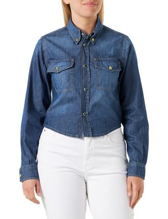 Pinko Damen Scherma Denim leicht Hemd, Pjd_Waschmittel, 44