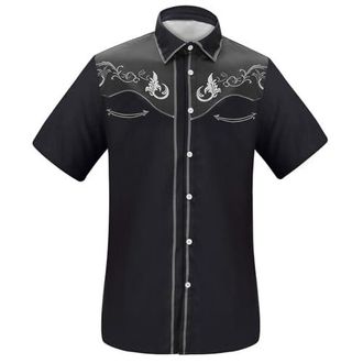 Generic Chemise &agrave; manches courtes pour homme, grande taille, boutonn&eacute;e, coupe d&eacute;contract&eacute;e, col standard, chemise d&eacute;t&eacute; l&eacute;g&egrave;re et respirante, cardigan d&eacute;contra