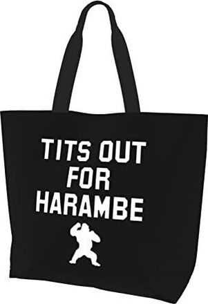 AOOEDM TitsFor Harambe Sac &agrave; provisions r&eacute;utilisable en toile pour femme