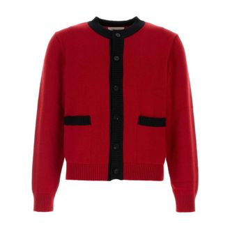 Ernest W. Baker Contrast Rib Cardigan - - Knitwear - Herren - Rot - M