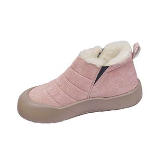 Generic Bottes dhiver pour femme avec doublure en polaire - Chaudes - &Eacute;l&eacute;gantes et d&eacute;contract&eacute;es - Bout rond - Talon plat - Confortables - &Agrave; enfiler - Classiq