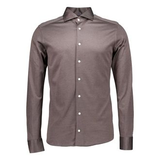 Eton Homme, Chemises, Brun, Taille: S Chemise en Filo di Scozia