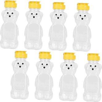 TOPBATHY 8St B&auml;renflasche wasserflasche leds leuchtmittel durchsichtige flasche B&auml;rchenflasche feeding bottle Ketchup-Organizer Saftflaschen B&auml;renhonigflasche 