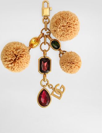 Dolce & Gabbana Schlüsselanhänger Aus Metall Und Bast - Frau Mehrfarbig Onesize