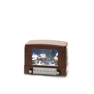 Konstsmide LED Radio mit Musik, braun, batteriebetrieben, Innen, 9 MulticolourDioden - 4207-600