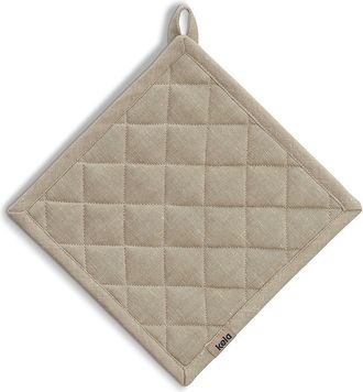 KELA Topflappen Puro 55% Baumwolle 45% Leinen Natur 20x20 cm - Ofenhandschuhe, hitzebeständig, Küchenhandschuhe, Set, Topfhandschuhe, stilvolles Baumwoll-L