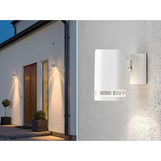 Konstsmide 2er-Set Aluminium Wandleuchte modena weiß, GU10, Höhe 13,5 cm, IP44