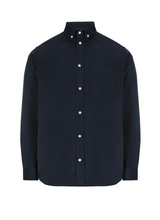 Au Printemps Paris Baumwoll -Loose -Hemd - blau