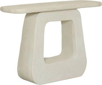 Made In Meubles Made In Meubles - Console pied central en mdf blanc effet b&eacute;ton Dana&eacute;
