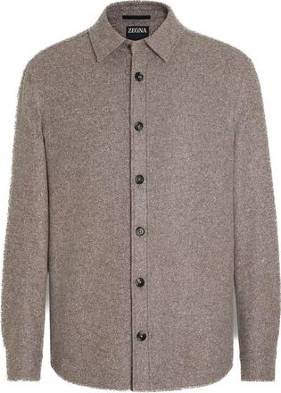 Ermenegildo Zegna Homme, Vestes, Gris, Taille: L Chemise Veste en Cachemire et Soie
