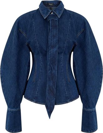 A.W.A.K.E. Hemd mit Ballonärmeln - Blau