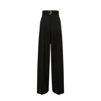 Max Mara Femme, Pantalons, Noir, Taille: 40 FR Wide Pantalons