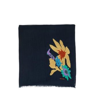 Paul Smith Foulard broderies fleurs en laine