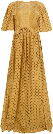 Alberta Ferretti Femme, Robes, Jaune, Taille: 40 FR Robe longue &agrave; volants