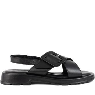 Sergio Moretti Flache offene Sandalen - - Shoes - Damen - Schwarzk - 38 EU