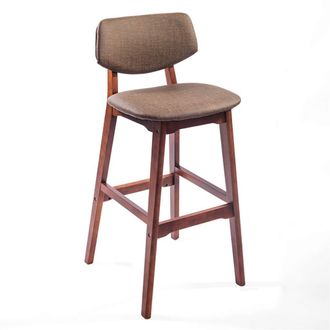 Generic 25/29 Zoll Barhocker mit Gepolstertem Sitz, Fu&szlig;st&uuml;tze und Braunen Holzbeinen f&uuml;r K&uuml;che, Kneipe, Caf&eacute;, Terrasse - Maximale Belastung 440 Lbs