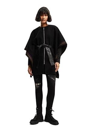 Desigual Poncho_Aladin Milan, 2000 Black, Noir, Taille Unique Femme
