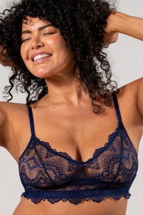 Understatement Damen vegan Balconette Aus Spitze Marineblau