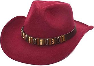 Generic Chapeau de cowboy en cuir pour adulte - Style décontracté - Pour lhiver - Pour homme, RD2., M
