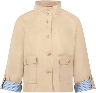 Cartoon Canvasjacke Damen mit aufgesetzten Taschen