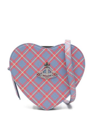 Vivienne Westwood Hobo Bags - Heart-Shaped Tartan Check Bag - Gr. unisize - in Grau - f&uuml;r Damen
