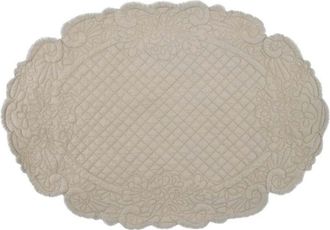 Blanc Maricl&ograve; Platzdeckchen-Set, oval, Shabby-Chic-Stil, Deckchen, Untersetzer, gesteppt, Beige, Kollektion Carmen
