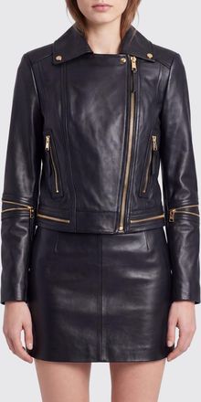 Elisabetta Franchi Veste de motard en cuir coupe slim avec zip asym&eacute;trique