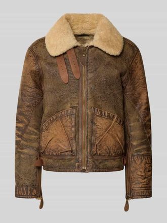 Polo Ralph Lauren Lederjacke mit Rei&szlig;verschluss