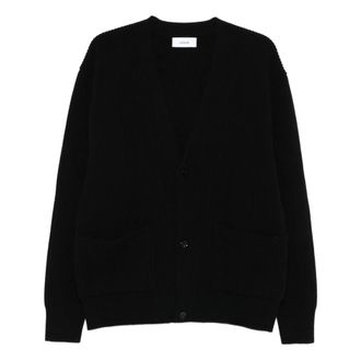 Lardini Gerippter Woll-Cardigan Schwarz Italien Hergestellt - - Knitwear - Herren - Schwarzk - M