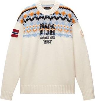 Napapijri Rundhalspullover aus Wollmischung - Beige