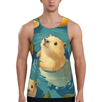 Generic D&eacute;bardeur respirant &agrave; s&eacute;chage rapide sans manches pour homme pour entra&icirc;nement &agrave; la plage S &agrave; 4XL, Adorable Capybara 6, 4XL