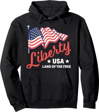 Trendy Apparel 4th of July Liberty USA Land of The Free Pullover Hoodie