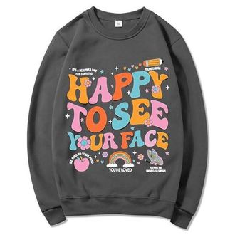 Generic Sweat-shirt pour femme - Imprim&eacute; graphique britannique - Haut surdimensionn&eacute; - Col rond - Manches longues - Automne - Hiver - D&eacute;contract&eacute; - Confortabl
