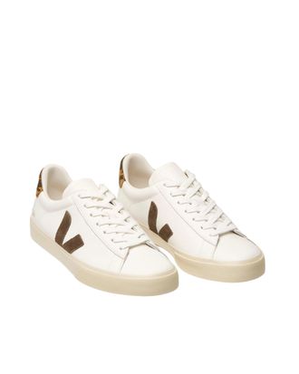 Veja Womens Sneakers Campo Leather White-Camel-Wild Country Trainers White/camel/wild