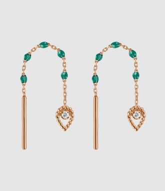 Gigi Clozeau Boucles doreilles Lucky Lotus Diamant Mini Résine Or