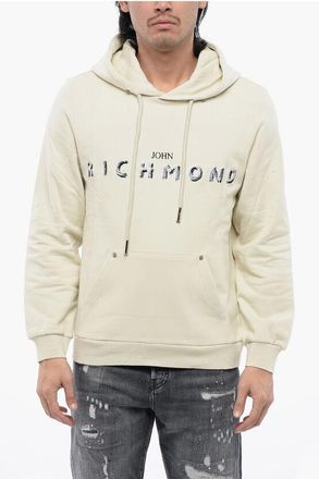 John Richmond Brushed Cotton Hoodie With Embroidered Logo size 3xl