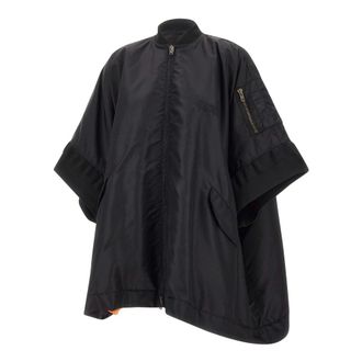 Maison Margiela Femme, Vestes, Noir, Taille: 36 FR Veste Cape Oversize en Nylon