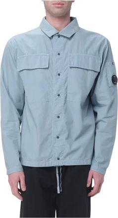 C.P. Company C.p. Company, Homme, Vestes, Bleu, Taille: M Chemise Boxy &agrave; Lentille et Boutons en Coton Rip-Stop