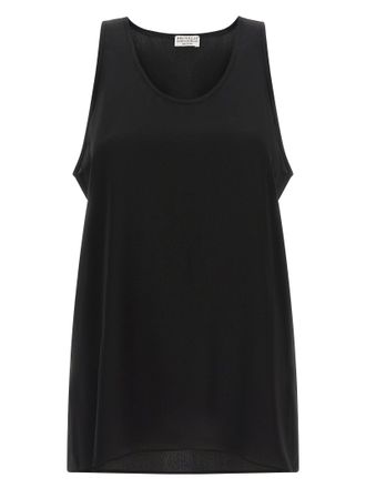 Brunello Cucinelli Silk Monile Tank Top - Black