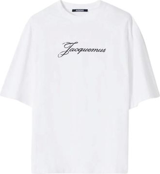 Jacquemus Femme, Tops, Blanc, Taille: 40 FR T-shirt &agrave; logo imprim&eacute;