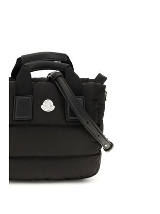 Moncler Womens Handbag Caradoc Mini Quilted Nylon Black Shoulder Bags