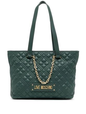 Love Moschino sac cabas &agrave; design matelass&eacute; - Vert