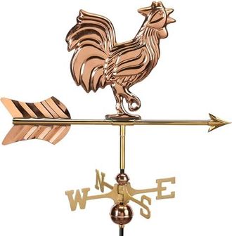 Good Directions Wetterfahne mit Hahnen-Motiv, poliertes Kupfer, mit Dachhalterung, 802PR