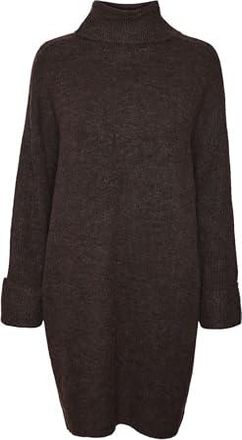 Vero Moda Vmjupiter Ls Cowlneck Short Dress BF Robe, G&acirc;teau au Chocolat, M Femme