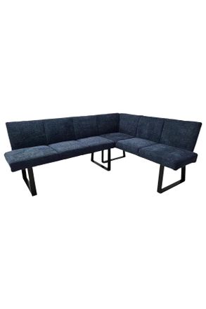 MID.YOU Mid.you Eckbank, Dunkelblau, Metall, Textil, 5-Sitzer, L-Form, 202x160 cm, Esszimmer, B&auml;nke, Eckb&auml;nke
