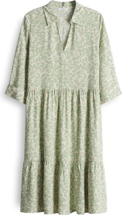 OPUS Damen Minikleid | Printkleid WALARI Regular mit femininen Volantstufen Green Glow, 36