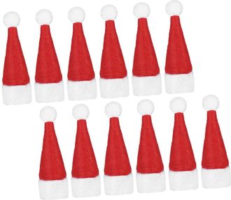 PartyKindom 50stücke Mini-weihnachtsmannmützen Weihnachtsdeko Weihnachtslollipop-mütze Kleine Mini-weihnachtsschmuck Für Heimdekoration Partyaccessoires