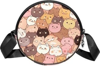 Generic Sac &agrave; bandouli&egrave;re rond pour femme, petit sac &agrave; bandouli&egrave;re avec fermeture &eacute;clair, bretelles r&eacute;glables, style d&eacute;contract&eacute;, pour femmes et filles
