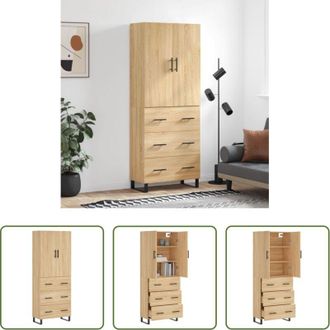 vidaXL Holzwerkstoff - Highboard Sonoma-Eiche 69,5x34x180 cm Holzwerkstoff